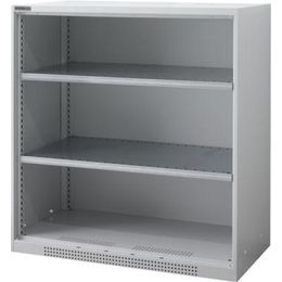 Sch&auml;fer Shop Sch&auml;fer Shop Genius Regalschrank FS, Stahl, mit Bel&uuml;ftungsl&ouml;chern, B 1055 x T 520 x H 1105 mm, 3 OH, Wei&szlig;alu, bis 300 kg