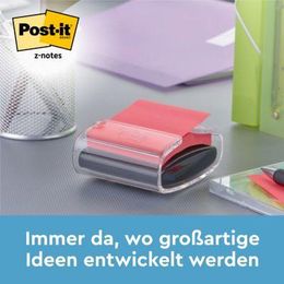 Post-it&reg; Haftnotizenspender PRO-W12N, wei&szlig;-transparent + Haftnotizen Super Sticky Z-Notes, B 76 x T 76 mm, farbig, PEFC&reg;-Papier, 12 Bl&ouml;cke, 90 Blatt/Block