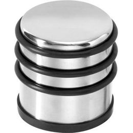 Alco T&uuml;rstopper, rund, rutschfest, gummierte Unterseite, &Oslash; 65 x H 70 mm, Eisen verchromt, chrom