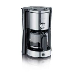 Severin Filterkaffeemaschine Switch KA 4825, 10 Tassen, 1,25 l, 1.000 W, Schwenkfilter 1&times;4, Tropf‑Stopp, Warmhaltefunktion, Abschaltautomatik, B 230 x H 340 x T 260 mm, Schwarz/Edelstahl