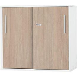 Sch&auml;fer Shop Sch&auml;fer Shop Select Anstell-/Aufsatz-Schiebet&uuml;renschrank SET UP, 2 OH, B 800 x T 420 x H 726 mm, wei&szlig;/eiche