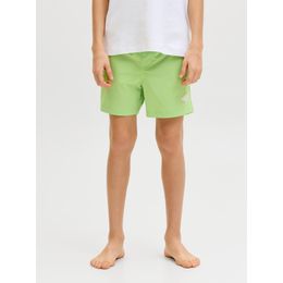 Jack & Jones Badeshorts JACK & JONES JUNIOR "JPSTMAUI SURF DOUBLE WB SWIM SHORT JNR", Kinder, Gr. 140, N-Gr, bright lime gr&uuml;n, Web, Polyester, bedruckt, Badehosen Badeshorts