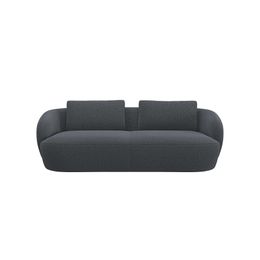 3-Sitzer FLEXLUX "Torino, rund und bequem, Couch, Dreisitzer", grau (anthrazit), B:217cm H:85cm T:102cm, 100% Polyester, Sofas, 3-Sitzer, Modernes, organisches Sofa-Design, Kaltschaum, Wellenunterfederung