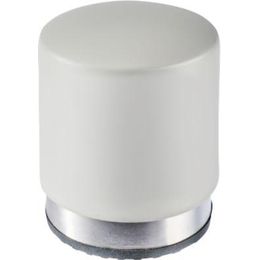 Alco T&uuml;rstopper, rund, mit Gummikappe, &Oslash; 85 x H 100 mm, Edelstahl geb&uuml;rstet, edelstahlfarben/grau