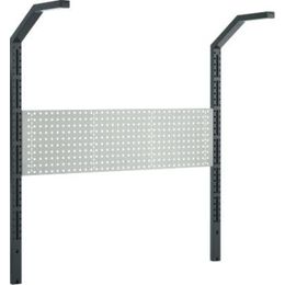 Sch&auml;fer Shop Sch&auml;fer Shop Pure Tischaufbau f&uuml;r Arbeitstische AST31, 2 x Aufbaus&auml;ulen, 1 x Lochwand, B 1500 x H 1615 mm, Stahl, anthrazitgrau/lichtgrau