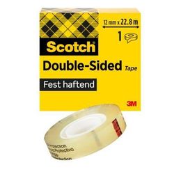 Scotch&reg; doppelseitiges Klebeband, alterungsbest&auml;ndig, 1 Rolle mit L 22,8 m x B 12 mm