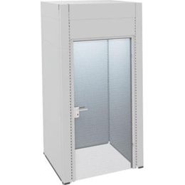 Sch&auml;fer Shop Sch&auml;fer Shop Select Kleinraumkabine, geschlossen, Schallschutzklasse B, LED, B 1230 x T 1230 x H 2610 mm, Stahlblech/Polyestervlies, lichtgrau/reinwei&szlig;