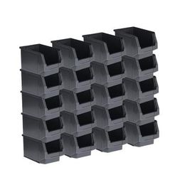 Sch&auml;fer Shop SSI Sch&auml;fer Sichtlagerkasten Serie ENTRY 322, Kunststoff, L 343 x B 209 x H 200 mm, 10,4 L, schwarz, 20 St&uuml;ck