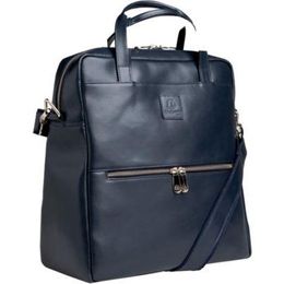 Exacompta Lady Exactive Laptoprucksack Marineblau aus Rindsleder, bis 14" gepolstert, 3 Tragearten, wasserabweisend