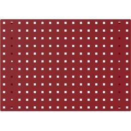 Bott Lochplatte Perfo 650, Lochgr&ouml;&szlig;e 9,2 x 9,2 mm, B 650 x T 13 x H 457 mm, Stahlblech pulverbeschichtet, purpurrot RAL 3004