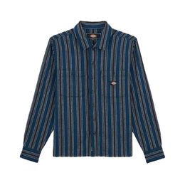 Dickies Hope Stripe Western Hemd Jacke Blau 205205001L