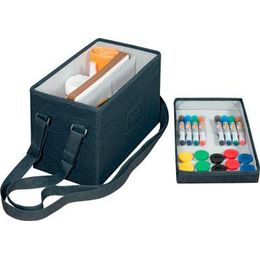 Whiteboard-Zubeh&ouml;rtasche NOBO, mit Inhalt, magnetischer Deckel, zusammenklappbar, bis 8 kg, B 299 x T 355 x H 230 mm, Recyclingstoff, anthrazitgrau
