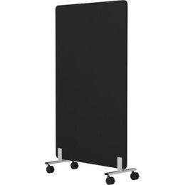 Akustik-Stellwand Wall, mobil auf Rollen, 30 mm stark, B 800 x H 1600 mm, schwarz