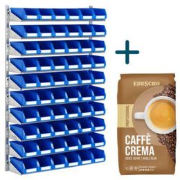 Sch&auml;fer Shop Sch&auml;fer Shop Select Wandregal 10VK, L1000&times;B640 mm, 10 B&ouml;den, 60 K&auml;sten LF 211 blau, gratis Eduscho Professionale Caff&egrave; Crema 1 kg