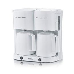 Severin Kaffeemaschine Duo 2in1 KA 9314, 2 getrennte Heizsysteme, 2 Thermoskannen mit Durchbr&uuml;hdeckel, Tropf‑Stopp, Abschaltautomatik, B 395 x T 255 x H 365 mm, wei&szlig;