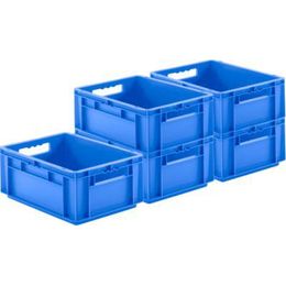 Sch&auml;fer Shop Euro Box SSI Sch&auml;fer EF 4170, 15,7 l, Durchfassgriff, ohne Deckel, Polypropylen, blau, 5 St&uuml;ck