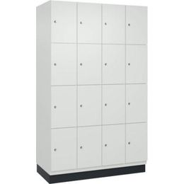 C+P Schlie&szlig;fachschrank Cambio, 4 Abteile, 16 F&auml;cher, mit Sockel, B 1200 x T 525 x H 1980 mm, verkehrswei&szlig;
