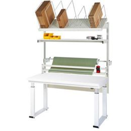 Rau Packtischsystem 03 Werbank-Serie adlatus 600, B 2000 x T 900 x H 740-1140 mm, HPL-Platte, bis 600 kg
