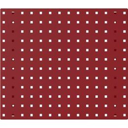 Bott Lochplatte Perfo 525, Lochgr&ouml;&szlig;e 9,2 x 9,2 mm, B 525 x T 13 x H 457 mm, Stahlblech pulverbeschichtet, purpurrot RAL 3004
