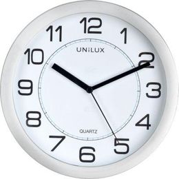 Unilux ATTRACTION Wanduhr, Quarzuhrwerk, 22 cm, Magnetbefestigung, metallgrau, Batterie inklusive
