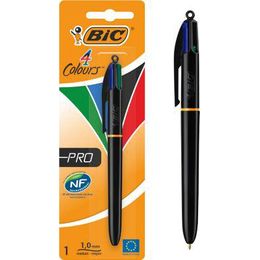 BIC 4 Colours Pro Vierfarb-Kugelschreiber mit 1,0-mm-Spitze f&uuml;r pr&auml;zises Schreiben, 1 St&uuml;ck