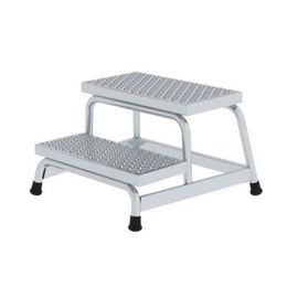 Munk Arbeitspodest, Aluminium, verschwei&szlig;te Rohrkonstruktion, Stufen R 13, Trittfl&auml;che 550 x 300 mm, max. 150 kg, 2 Stufen