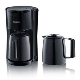 Severin Filterkaffeemaschine KA 9307, 1,0 l (bis 8 Tassen), 2 Thermokannen mit Durchbr&uuml;hdeckel, Schwenkfilter 1x4, Tropfverschluss, automatische Abschaltung, Schwarz