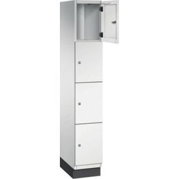C+P Schlie&szlig;fachschrank Cambio, 1 Abteil, 4 F&auml;cher, mit Sockel, B 300 x T 525 x H 1980 mm, lichtgrau