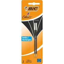 BIC 4 Colours Original Nachf&uuml;llminen, mittlere Spitze, Schwarz, 2er Pack