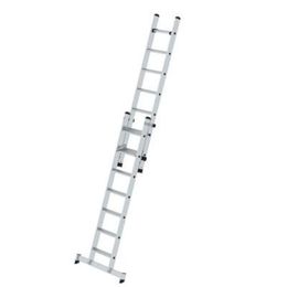 Munk Stufen-Schiebeleiter, 2-teilig, nivello&reg;-Traverse, stabil auf unebenen Fl&auml;chen, Innen-/Au&szlig;eneinsatz, 14 Stufen