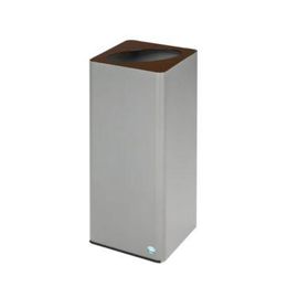 Var Wertstoffsammelger&auml;t WSG Quadro 79, 70 Liter, silber beschichtet, braun RAL 8014
