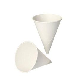 Papstar Zuckerrohr‑Spitzbecher 120 ml, &Oslash;75&times;H105 mm, Bagasse, palmwachsbesch., wei&szlig;, 200 Stk