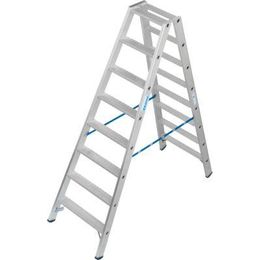 Krause STABILO Doppelleiter R13 2x8 Stufen, 80 mm Lochbild selbstreinigend, hochfeste Alu-Gelenke, SafetyCap