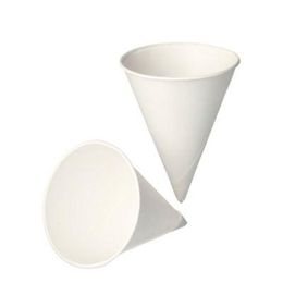Papstar Zuckerrohr‑Spitzbecher 120 ml, &Oslash;85&times;H105 mm, Bagasse, palmwachsbesch., wei&szlig;, 200 Stk