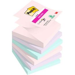 Post-it&reg; Haftnotizen Super Sticky Z-Notes R330-6SS-SOUL, B 76 x T 76 mm, PEFC&reg;-Papier, farbig, 6 Bl&ouml;cke, 90 Blatt/Block