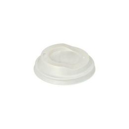 Papstar C‑PLA Becherdeckel &Oslash; 8 cm, wei&szlig;, kompostierbar (EN 13432), bis 85 &deg;C, 50 St&uuml;ck