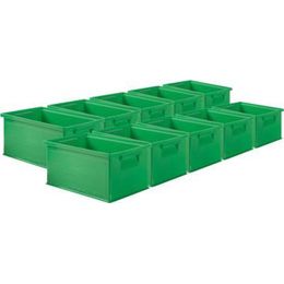 Sch&auml;fer Shop Stapelkasten SSI Sch&auml;fer 14/6-3, Polypropylen, Inhalt 7 l, gr&uuml;n, 10 St&uuml;ck