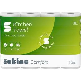 satino K&uuml;chenrollen Comfort, 2-lagig, mit Pr&auml;gung, L 14 m x B 220 mm, 100 % Recycling-Papier, hochwei&szlig;, 4 x 64 Blatt