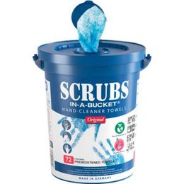 Handreinigungst&uuml;cher SCRUBS&reg; IN-A-BUCKET&reg;, mit Orangenduft, blau, Nachf&uuml;ll-Spendereimer mit 72 St&uuml;ck Inhalt