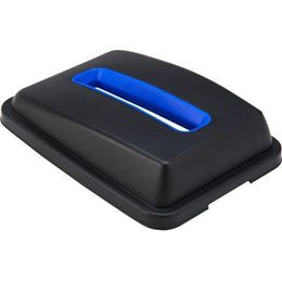 Sch&auml;fer Shop Deckel f&uuml;r Sch&auml;fer Shop Select Abfallbeh&auml;lter mit Volumen 60 l, mit Schlitz&ouml;ffnung, B 450 x T 335 x H 50-100 mm, Kunststoff, blau