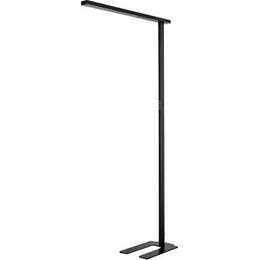 LED-Stehleuchte MGL OSL6000, 60 W, 6520 lm, 4000 K, direktes/indirektes Licht, dimmbar, Bewegungs- und Tageslichtsensor, h&ouml;henverstellbare Drehf&uuml;&szlig;e, schwarz