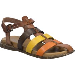 Sandale Josef Seibel "Fabricia 04, cognac-multi", Damen, Gr. 40, braun (cognac, multi), Obermaterial: 100% Rindsleder Leather cow., Schuhe Sandale