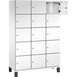 C+P Schlie&szlig;fachschrank Cambio, 3 Abteile, 15 F&auml;cher, auf F&uuml;&szlig;en, B 1200 x T 525 x H 1980 mm, verkehrswei&szlig;