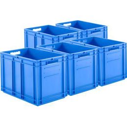 Sch&auml;fer Shop Euro Box SSI Sch&auml;fer EF 6420, 83,8 l, Durchfassgriff, Polypropylen, blau, 5 St&uuml;ck