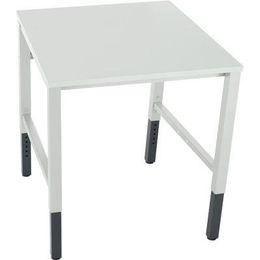 Sch&auml;fer Shop Sch&auml;fer Shop Pure Arbeitstisch AST31, manuell h&ouml;henverstellbar, Melaminplatte, 4-Fu&szlig;, bis 500 kg, B 750 x T 800 x H 800-1030 mm, lichtgrau/lichtgrau