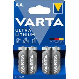 Varta Batterie PROFESSIONAL LITHIUM, Mignon AA, 1,5 V, 4 St&uuml;ck