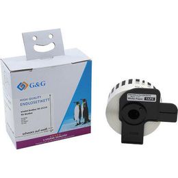 G&G Endlosetiketten G&G, kompatibel zu Brother DK-22210, selbstklebend, Thermopapier, wei&szlig;, 1 Rolle mit B 29 mm x L 30,48 m
