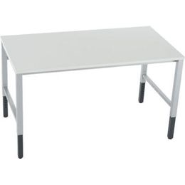 Sch&auml;fer Shop Sch&auml;fer Shop Pure Arbeitstisch AST31, manuell h&ouml;henverstellbar, Melaminplatte, 4-Fu&szlig;, bis 500 kg, B 1500 x T 800 x H 800-1030 mm, wei&szlig;aluminium/lichtgrau