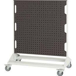 Bott mobiles Lochplatten-System Perfo Rack, 6 Lochplatten, B 1000 x T 550 x H 1250 mm, Stahl, lichtgrau RAL 7035/anthrazitgrau RAL 7016