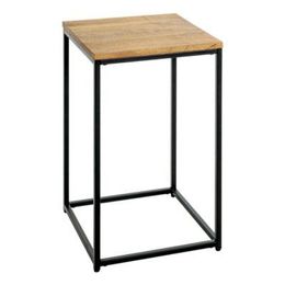 HAKU Beistelltisch, quadratisch, Stahlrohr pulverbeschichtet, Ablage Massivholz ge&ouml;lt, B 350 x T 350 x H 600 mm, schwarz/Eiche
